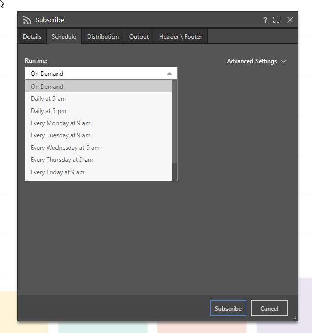 Configure Subscriptions